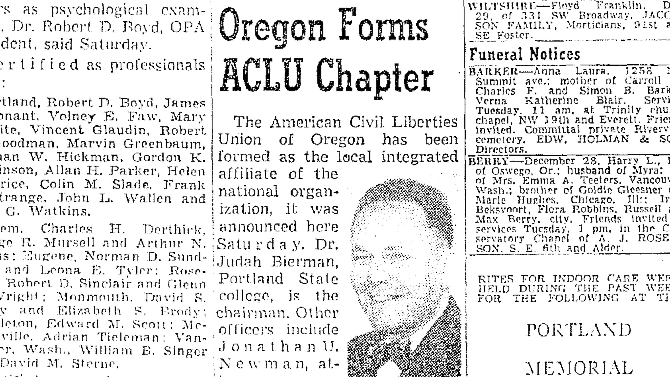 Paul Meyer and the Inside Story of the Founding of the ACLU of Oregon ...